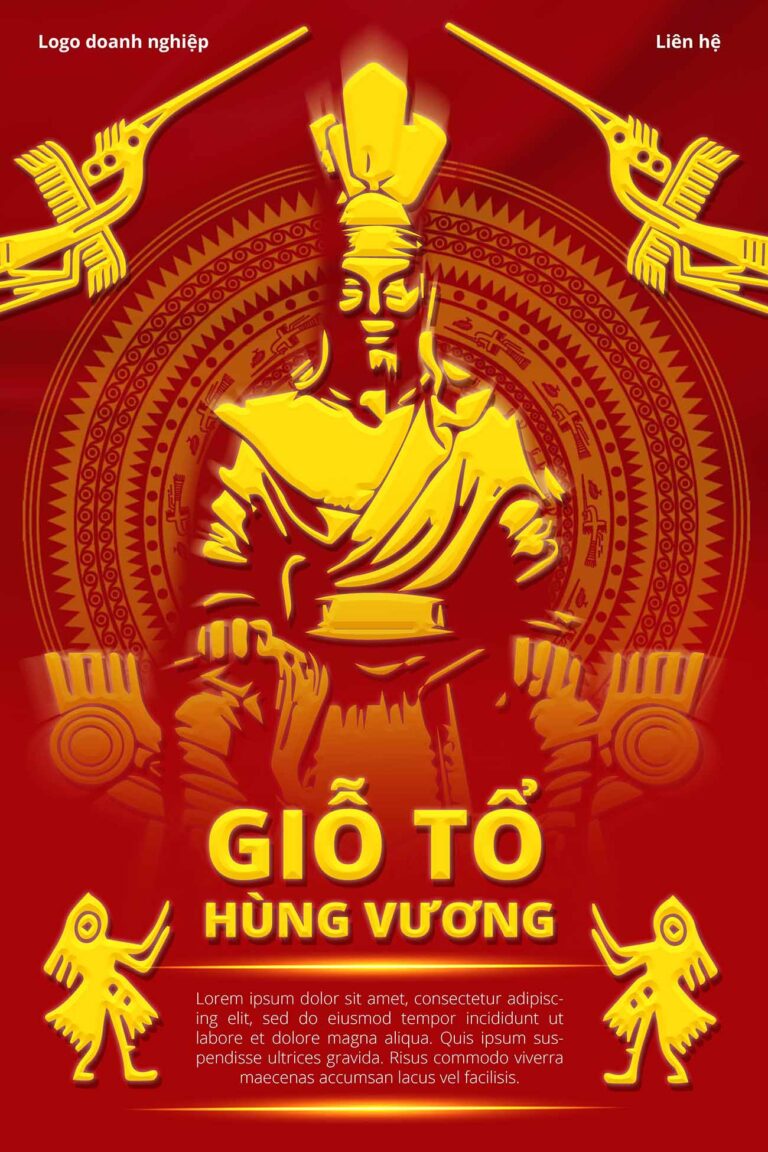Tải 15+ mẫu poster Giỗ Tổ Hùng Vương vector sắc nét, trang trọng ...